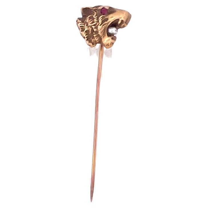 SeidenGang Diamond Gold Lion Pin For Sale at 1stDibs | golden pin ...