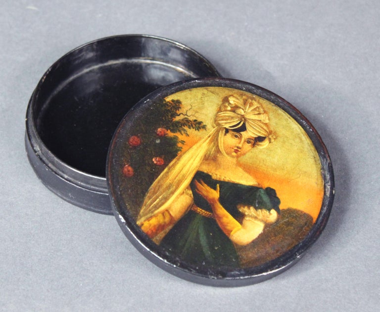 Regency Papier Mâché Snuff Box at 1stDibs