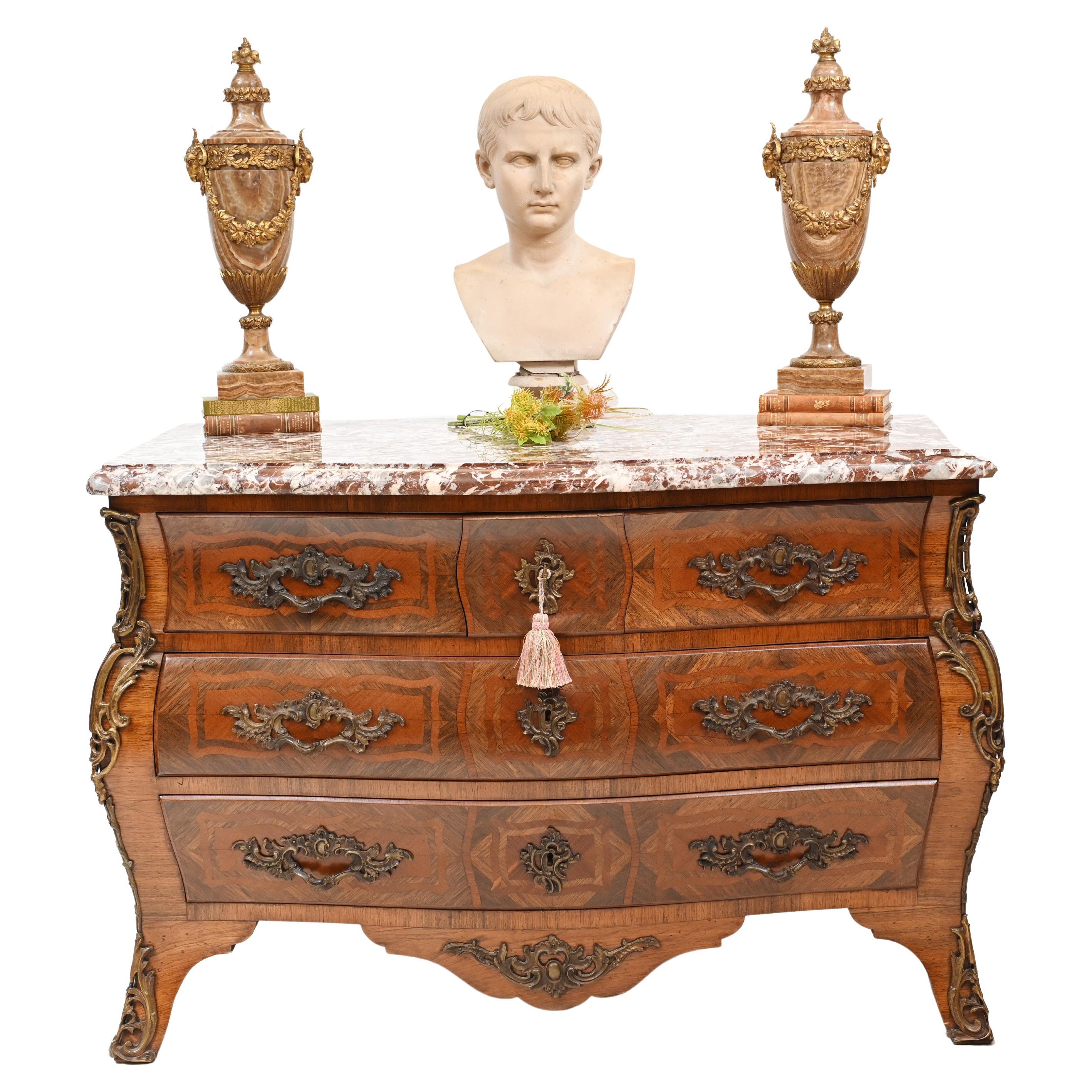 Empire Bombe Commode French Antique Chest Drawers, 1880 For Sale at 1stDibs