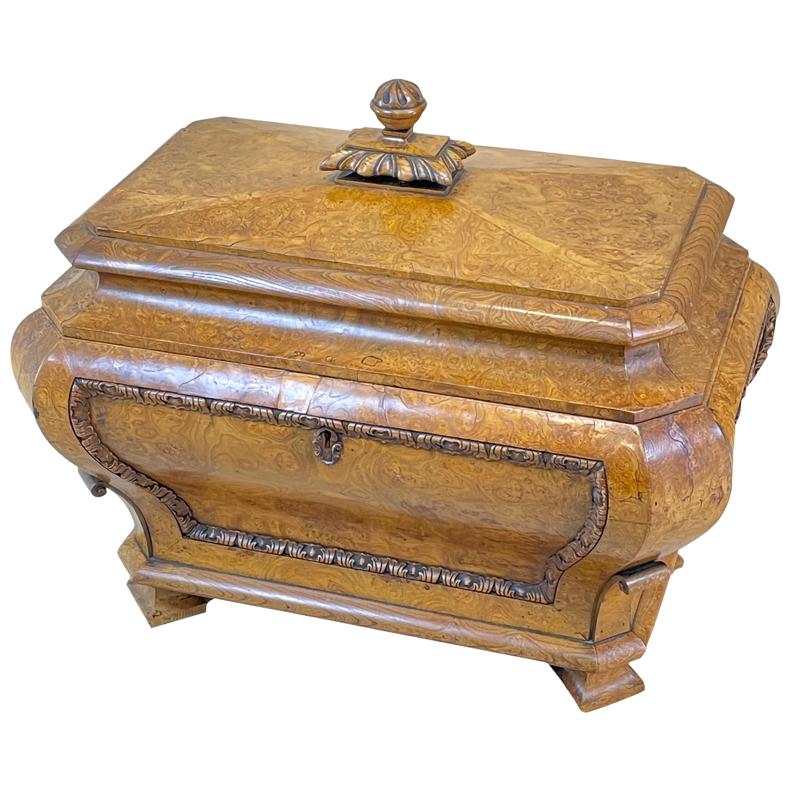 20th Century Faux Bamboo Cellarette with Tole Liner For Sale at 1stDibs