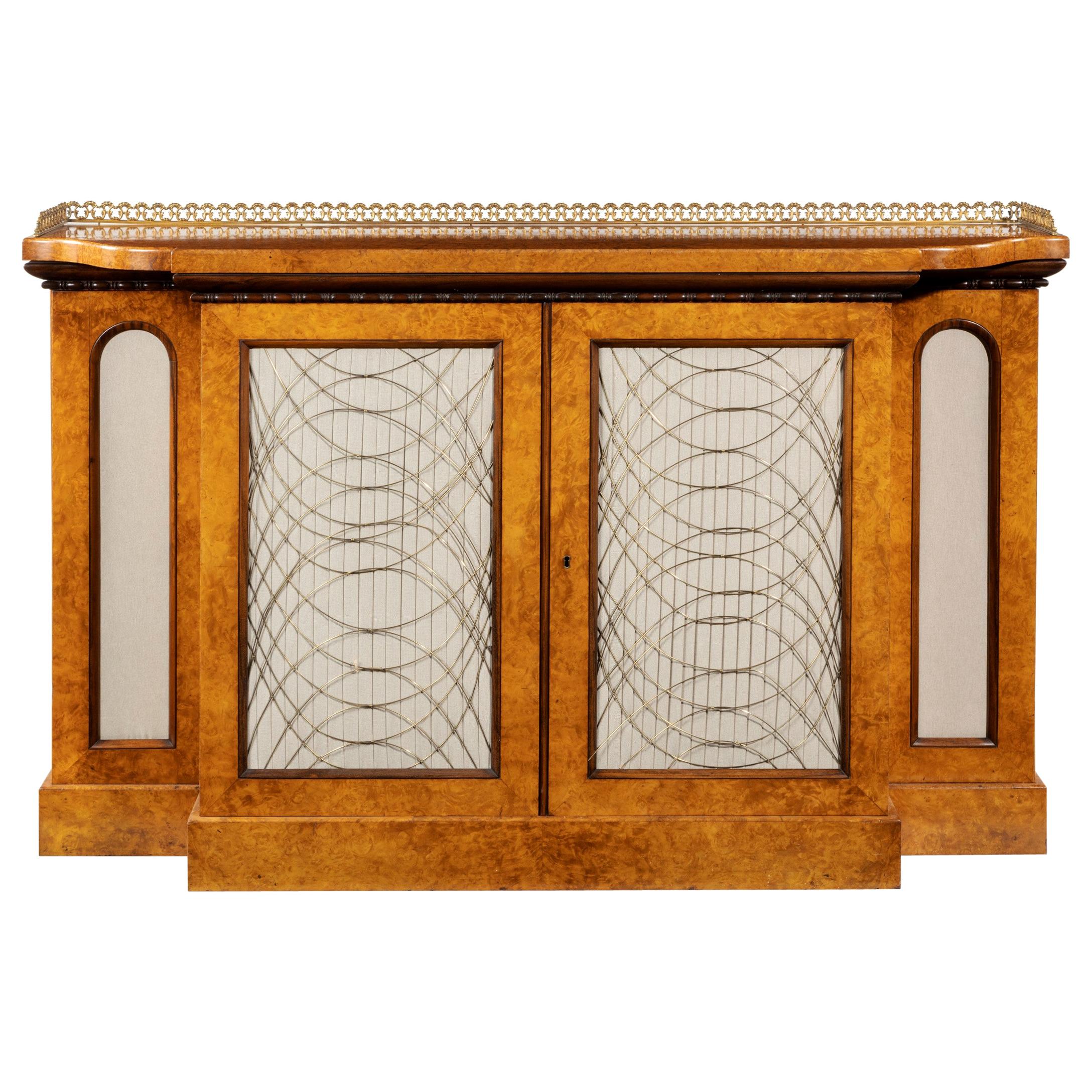 Regency Amboyna Breakfront Side Cabinet, circa 1815 For Sale at 1stDibs