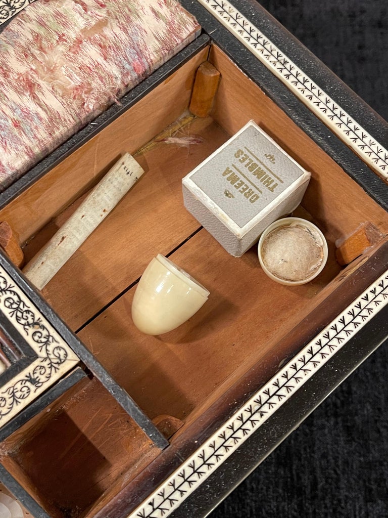 Regency Anglo Indian Quill Work Vizagapatam Sandalwood Sewing Box For ...