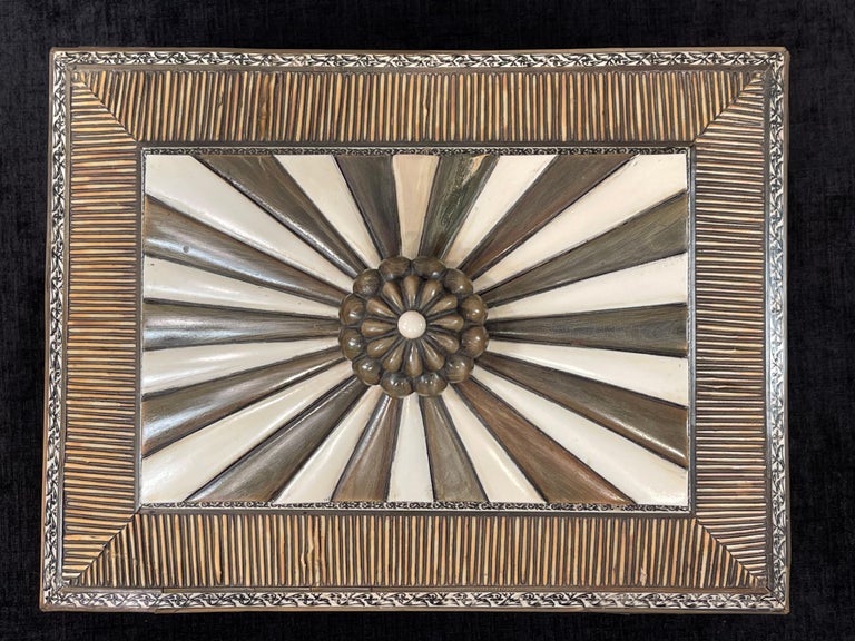 Regency Anglo Indian Quill Work Vizagapatam Sandalwood Sewing Box For ...