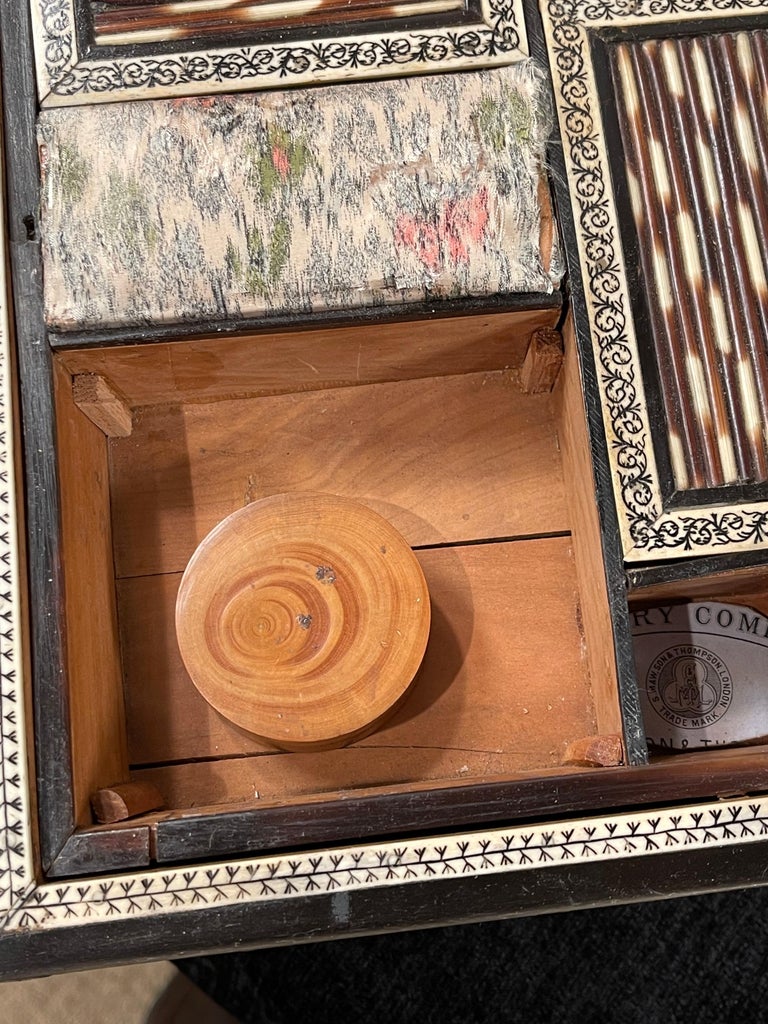 Regency Anglo Indian Quill Work Vizagapatam Sandalwood Sewing Box For ...