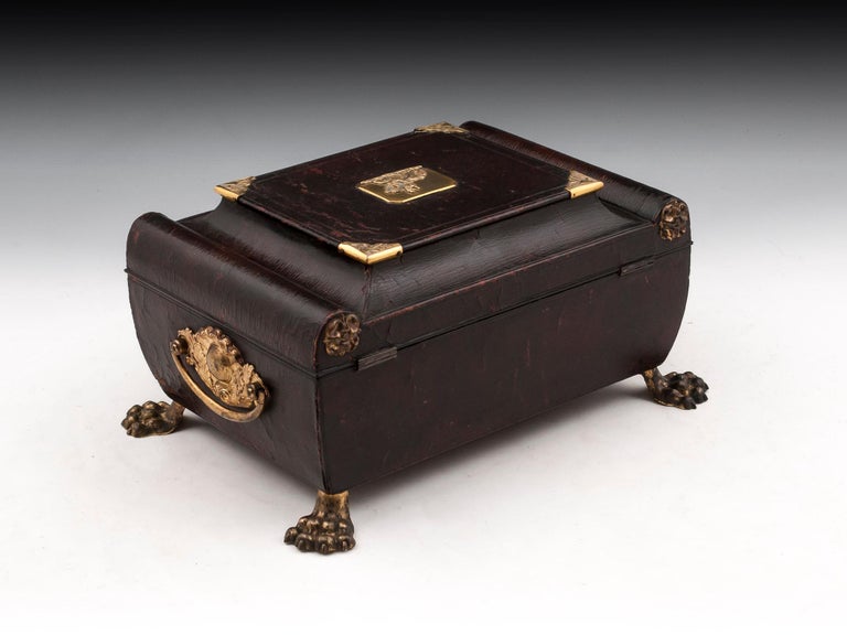 Regency Antique Leather Sewing Box, 19th Century at 1stDibs