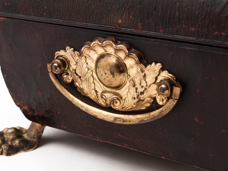 Regency Antique Leather Sewing Box, 19th Century at 1stDibs
