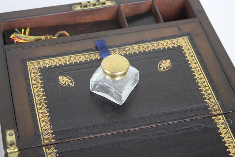 Regency Brass Bound Mahogany Writing Slope at 1stDibs