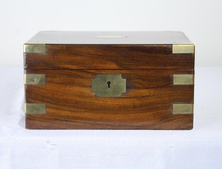 Regency Brass Bound Mahogany Writing Slope at 1stDibs