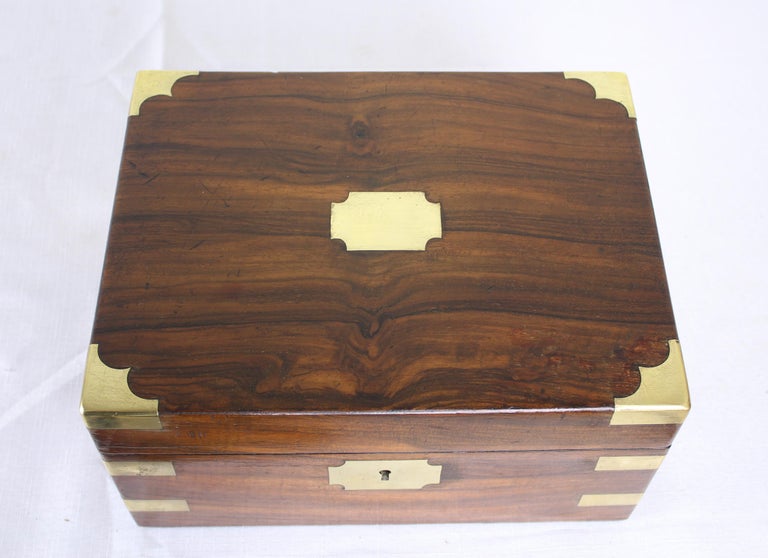 Regency Brass Bound Mahogany Writing Slope at 1stDibs