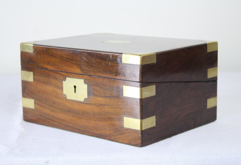 Regency Brass Bound Mahogany Writing Slope at 1stDibs