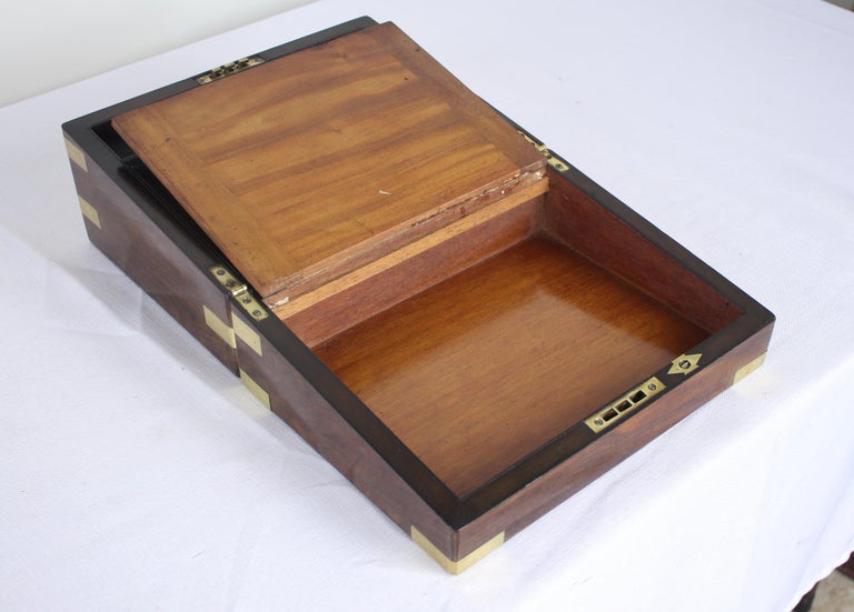 Regency Brass Bound Mahogany Writing Slope at 1stDibs