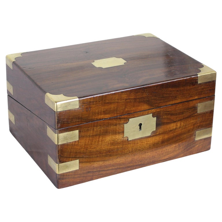 Regency Brass Bound Mahogany Writing Slope at 1stDibs