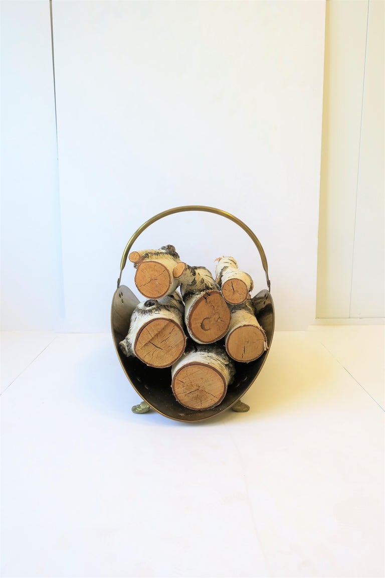 Regency Brass Firewood Log Holder at 1stDibs