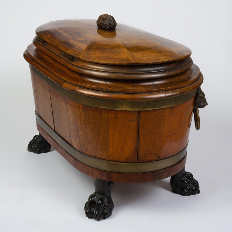 Regency Brass-Mounted Part-Ebonized Mahogany Cellarette For Sale at 1stDibs