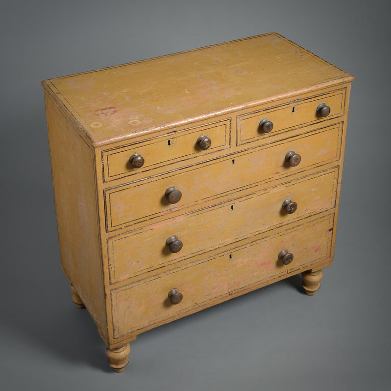 Regency Buff-Painted Chest of Drawers For Sale at 1stDibs