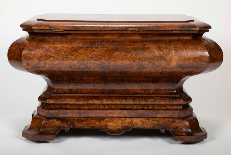 English or Scottish Regency Burl Walnut Cellarette, Large Scale at 1stDibs