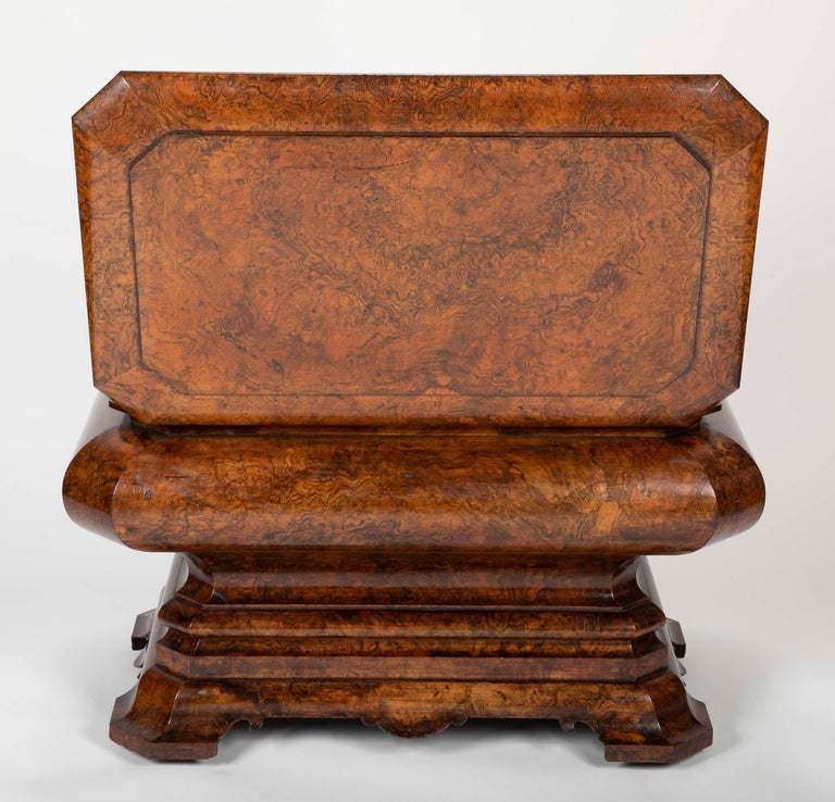 English or Scottish Regency Burl Walnut Cellarette, Large Scale at 1stDibs