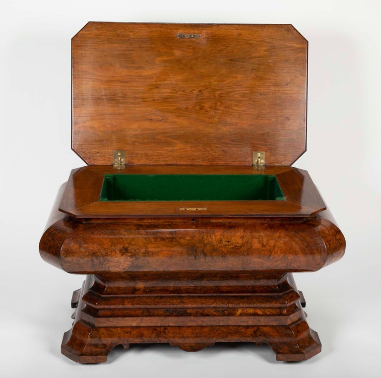 English or Scottish Regency Burl Walnut Cellarette, Large Scale at 1stDibs