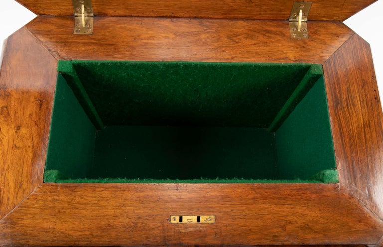 English or Scottish Regency Burl Walnut Cellarette, Large Scale at 1stDibs