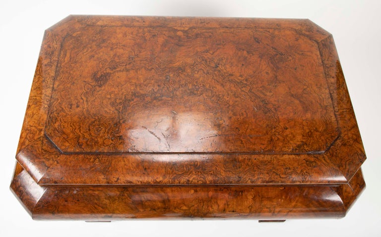 English or Scottish Regency Burl Walnut Cellarette, Large Scale at 1stDibs