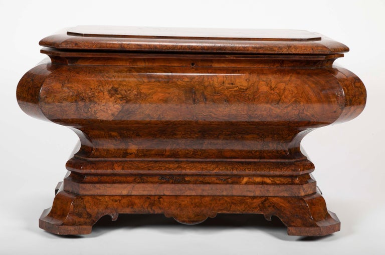 English or Scottish Regency Burl Walnut Cellarette, Large Scale at 1stDibs
