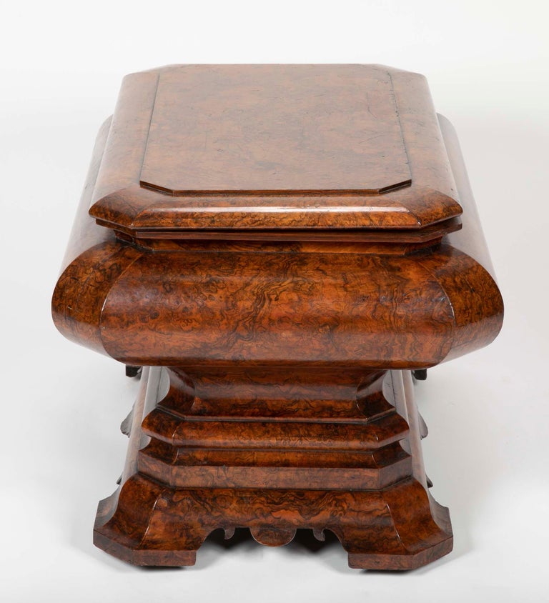 English or Scottish Regency Burl Walnut Cellarette, Large Scale at 1stDibs