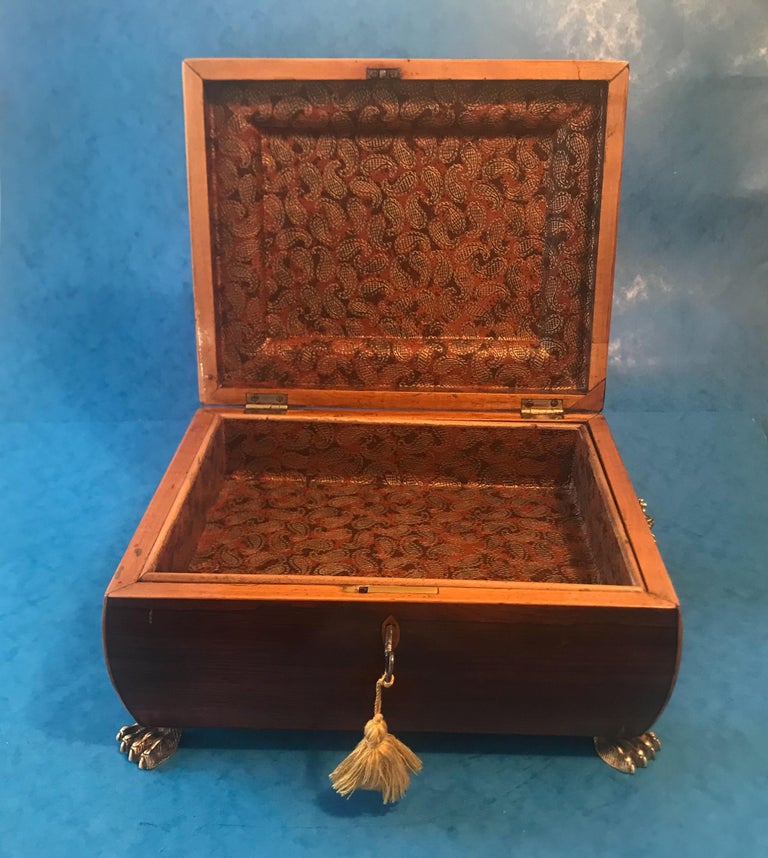 Regency circa 1820 Penwork and Inlaid Rosewood Jewellery Box at 1stDibs