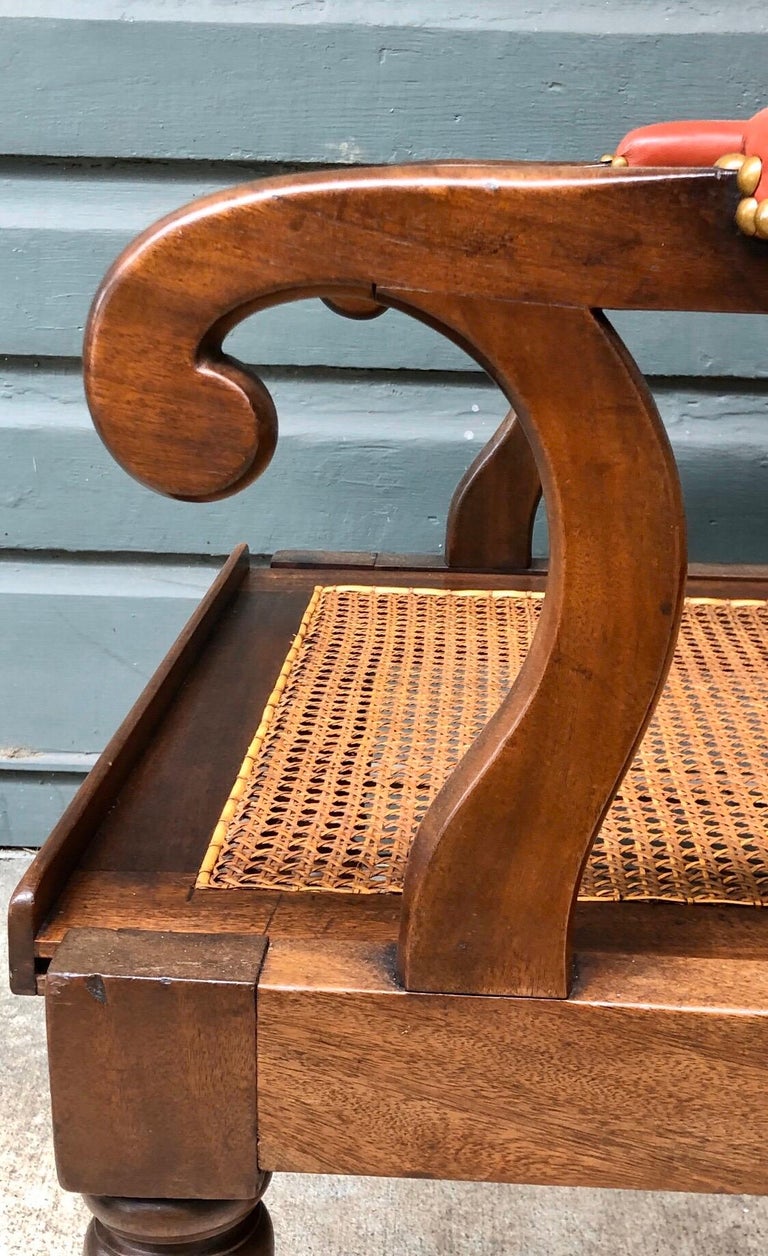 Regency Campaign Mahogany Library Chair, Early 19th Century at 1stDibs