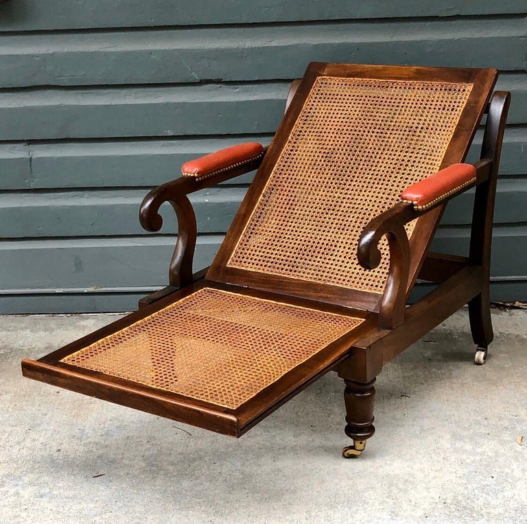 Regency Campaign Mahogany Library Chair, Early 19th Century at 1stDibs