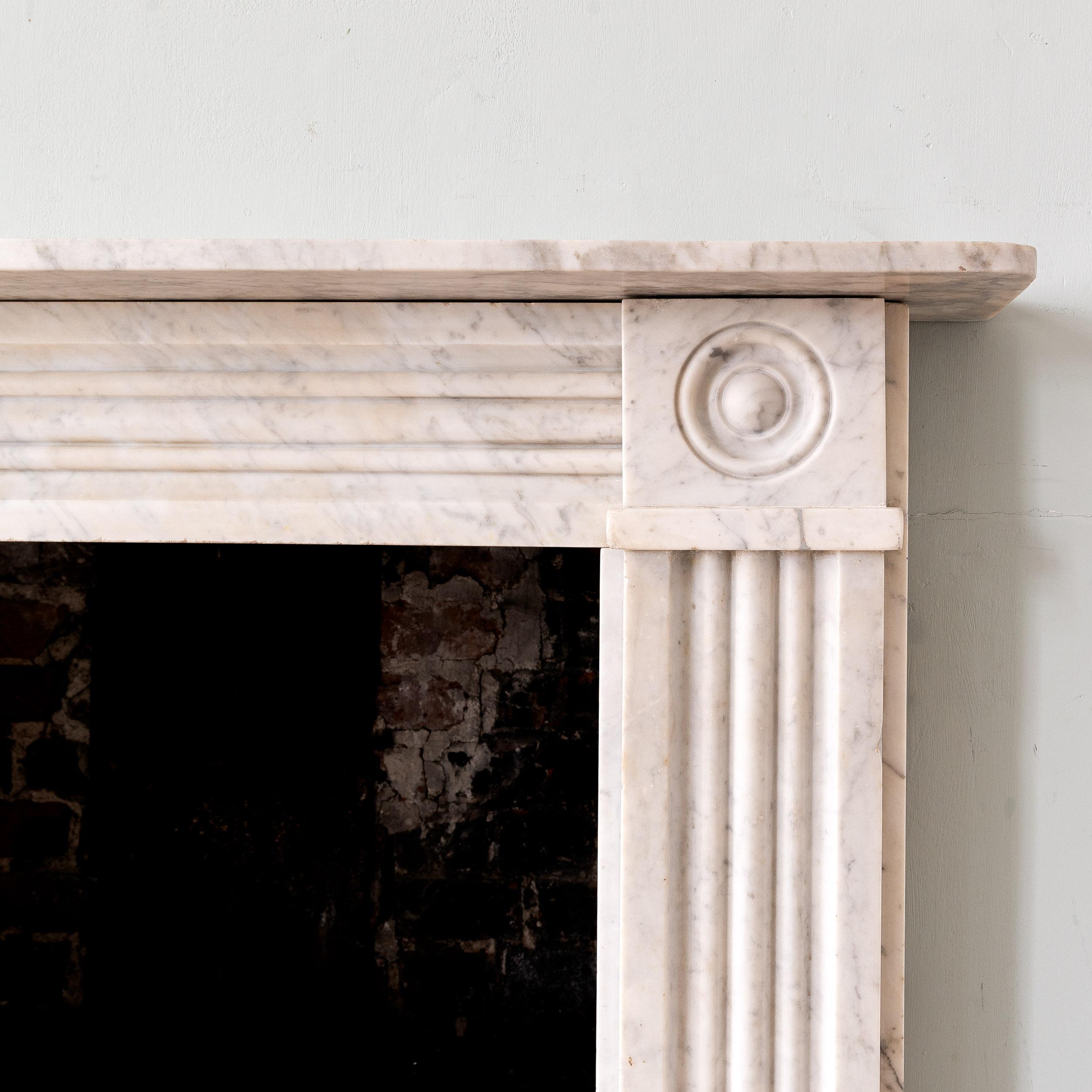 Regency Carrara Marble Chimneypiece For Sale at 1stDibs