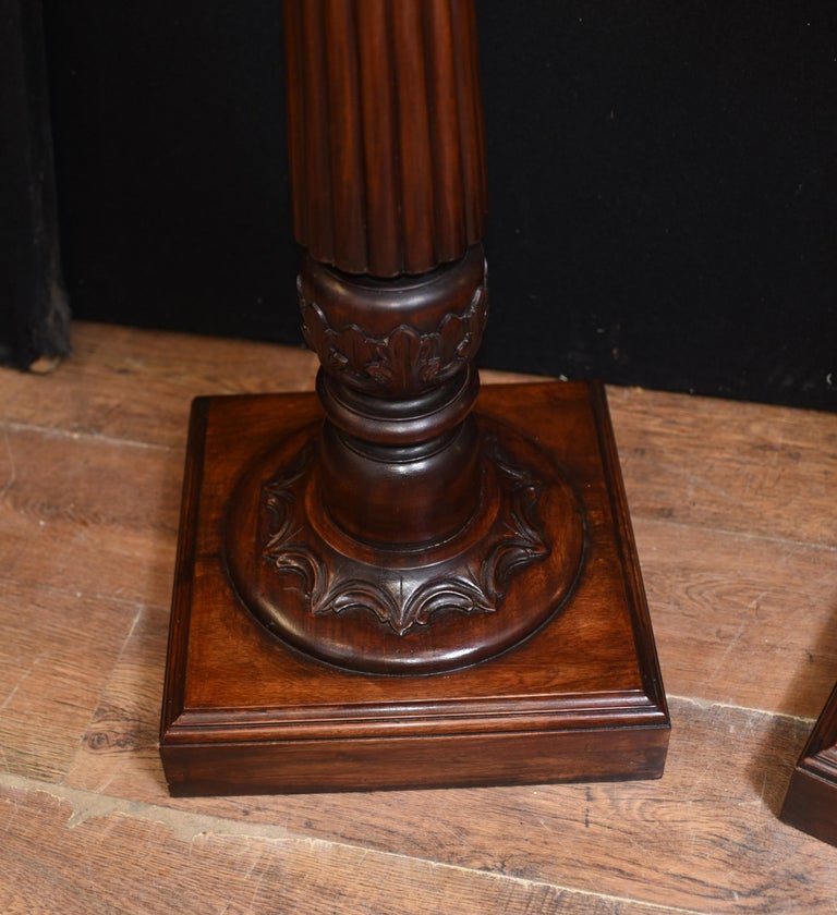 Regency Column Tables, Mahogany Pedestal For Sale at 1stDibs