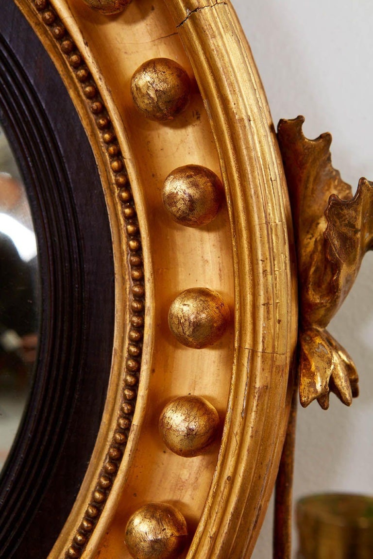 Regency Convex Giltwood Mirror For Sale at 1stDibs