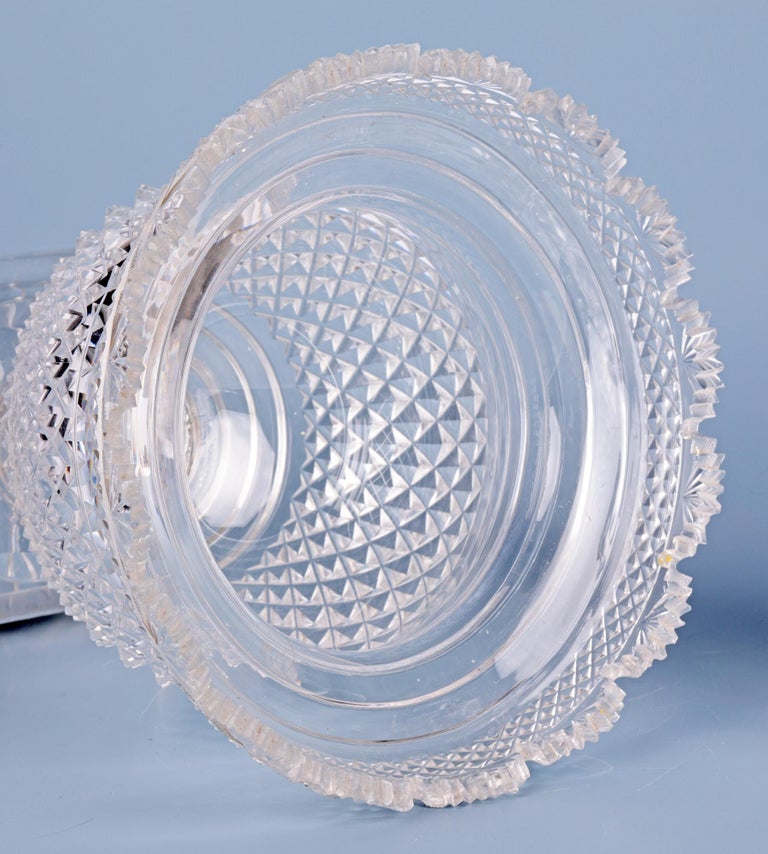 Regency Cut Glass Lidded Pedestal Jar For Sale at 1stDibs