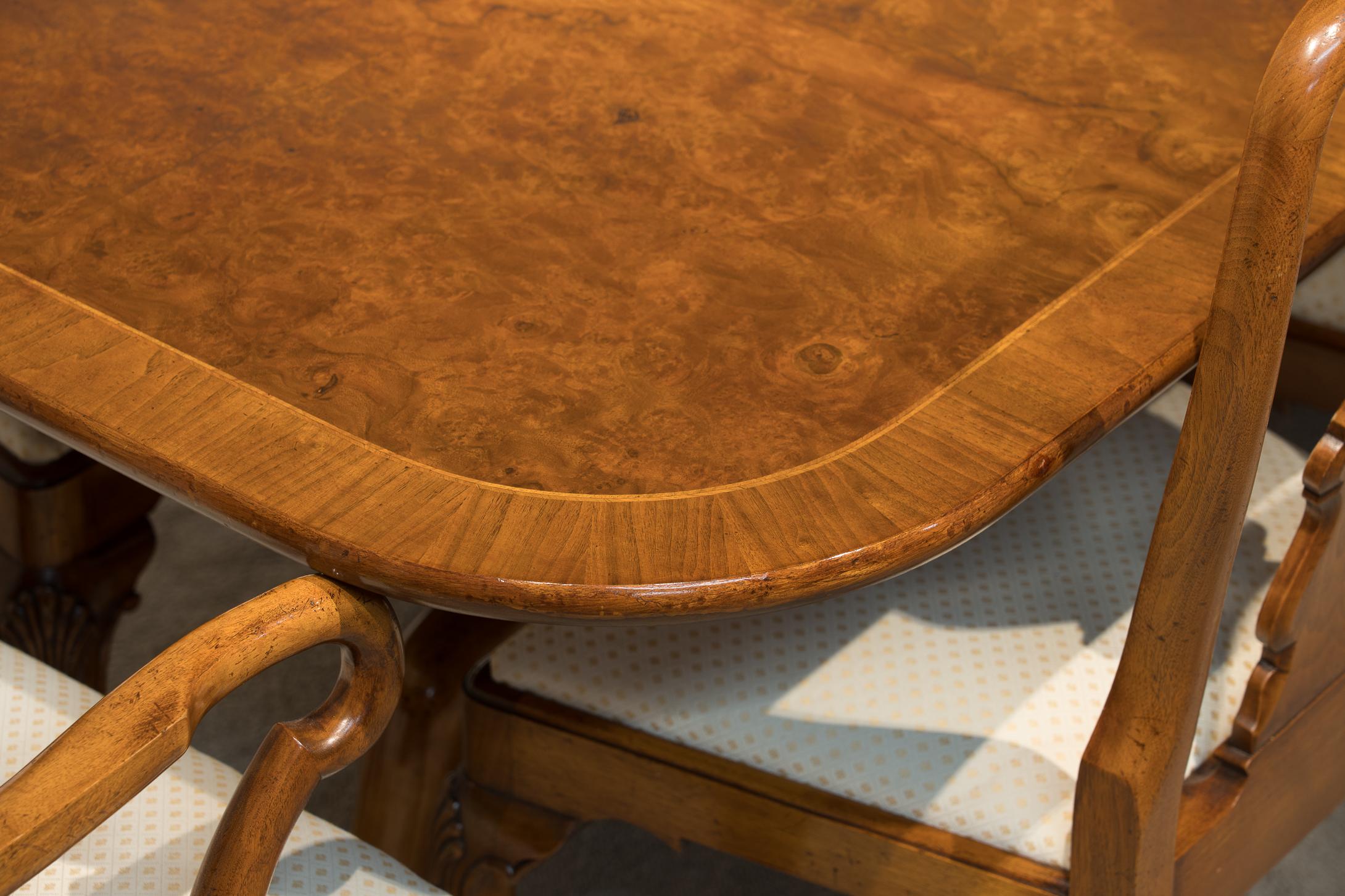 Regency Dining Set Pedestal Table and Queen Anne Chairs Walnut For Sale ...