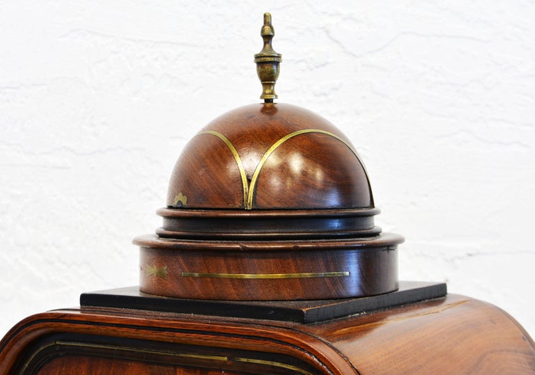 Regency Domed and Brass Inlaid Mantel Clock by Houghton Birmingham ...