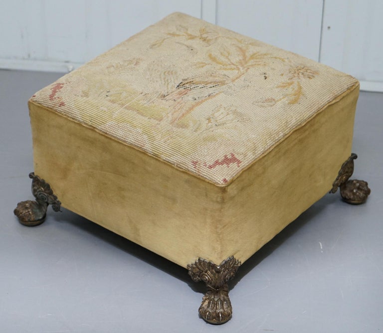 Regency Embroidered Footstool Bronze Feet, Ian Thomas Estate Dress ...