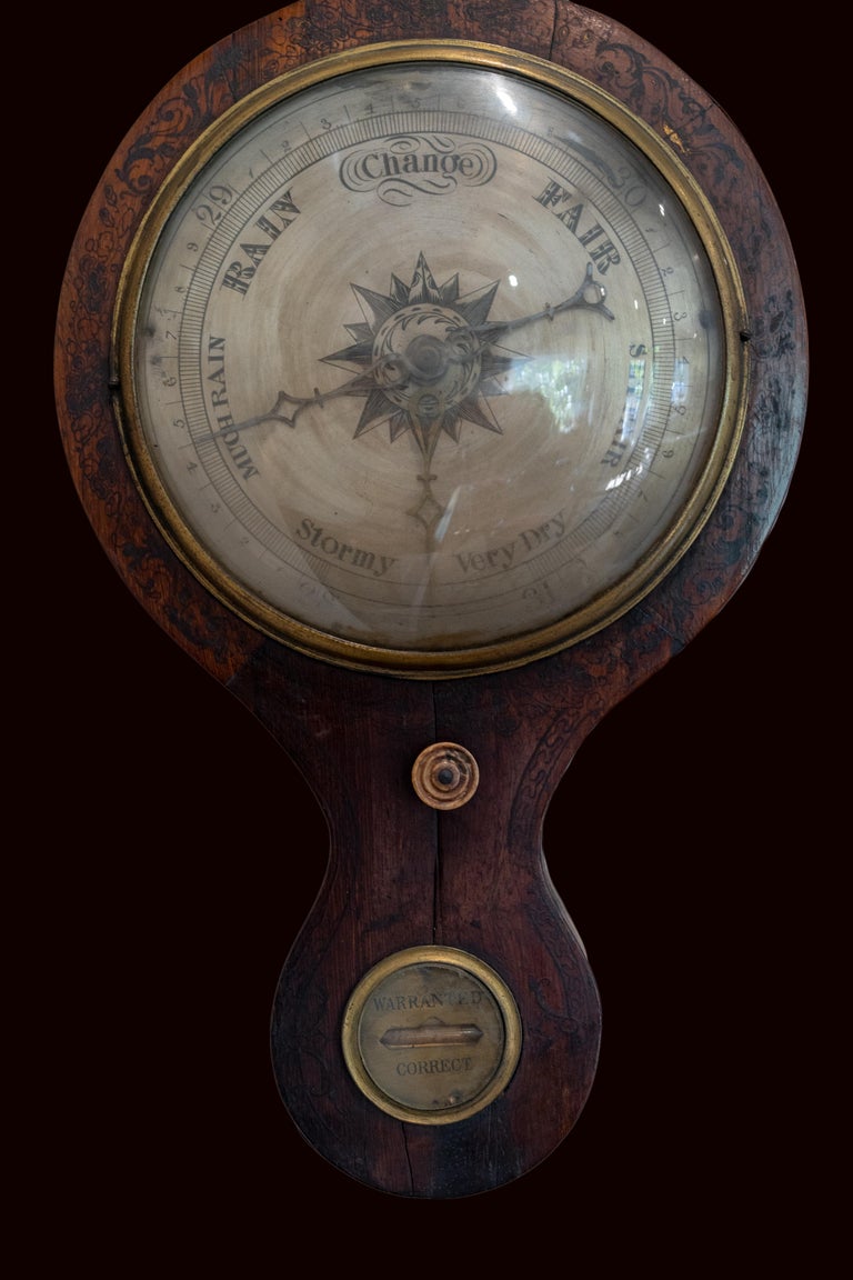 Regency English Black Painted Rosewood Banjo Barometer Circa 1800 For ...