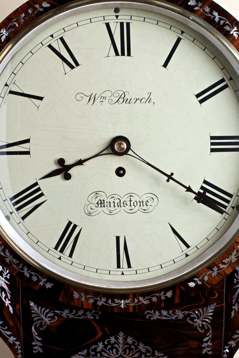 Regency English Coromandel Drop Dial Wall Clock by William Burch ...