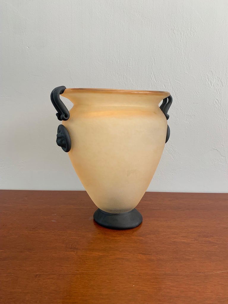 Regency Frosted Art Glass Vase For Sale at 1stDibs