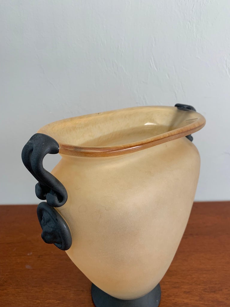Regency Frosted Art Glass Vase For Sale at 1stDibs