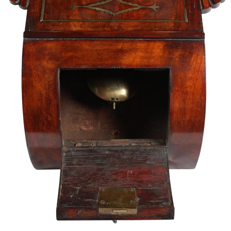 19th Century Regency Mahogany Fusee Wall Clock For Sale at 1stDibs