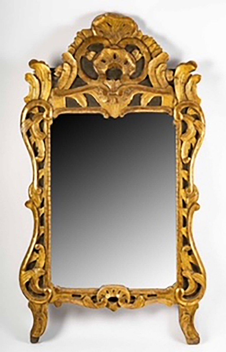 Regency Gilded Wood Mirror, Violin Shape-Shells and Scrolls, Period ...