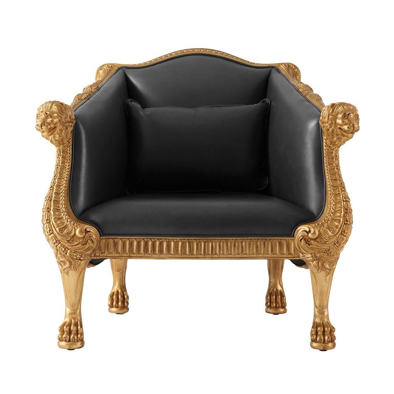 Regency Gilt Library Chair at 1stDibs