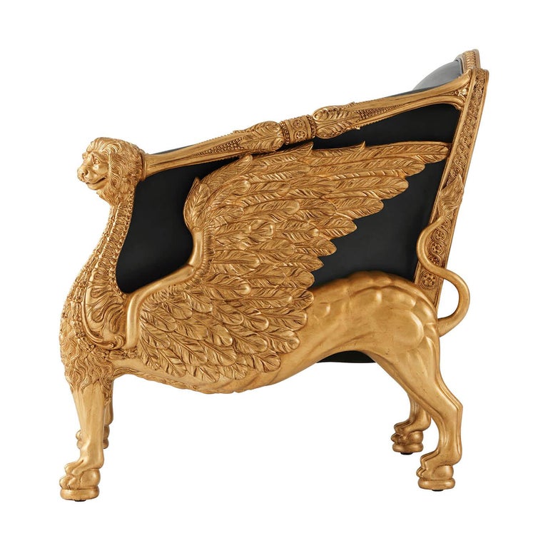 Regency Gilt Library Chair at 1stDibs