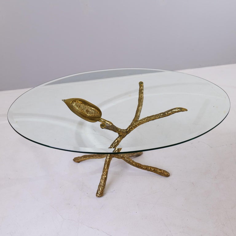 regency hollywood gold plated leaf table - 1980s at 1stDibs