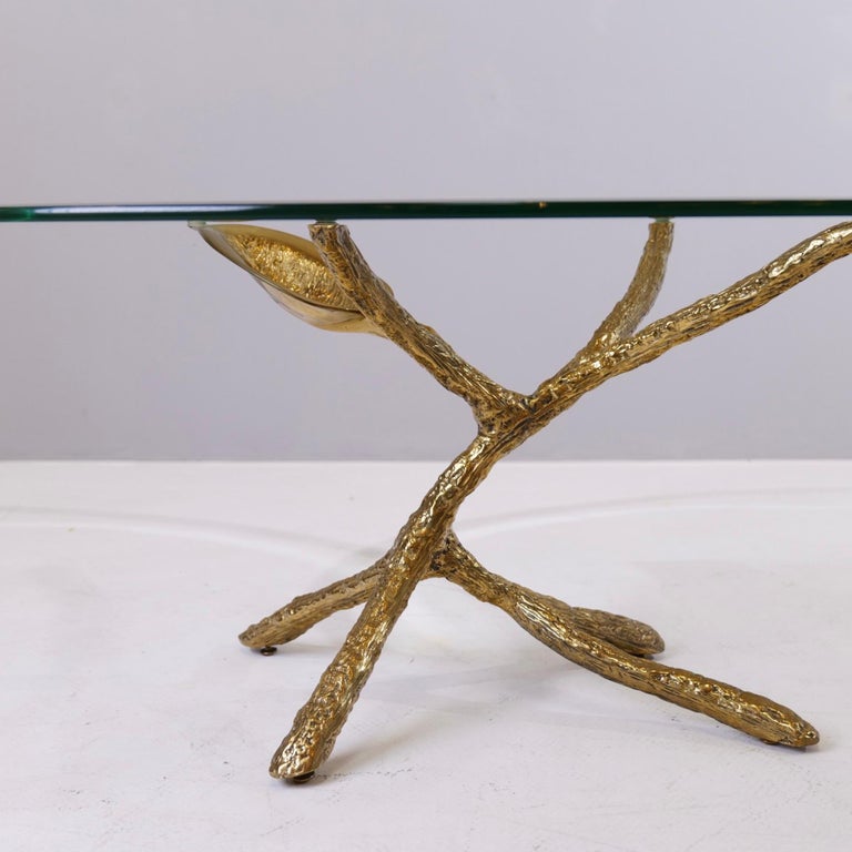 regency hollywood gold plated leaf table - 1980s at 1stDibs