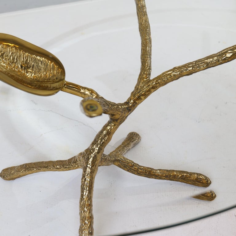 regency hollywood gold plated leaf table - 1980s at 1stDibs