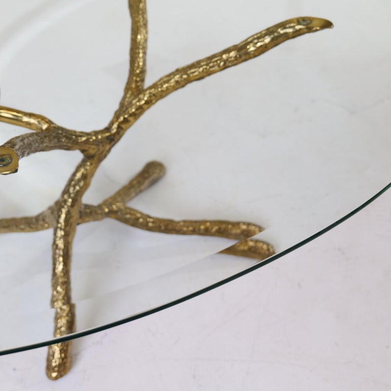 regency hollywood gold plated leaf table - 1980s at 1stDibs