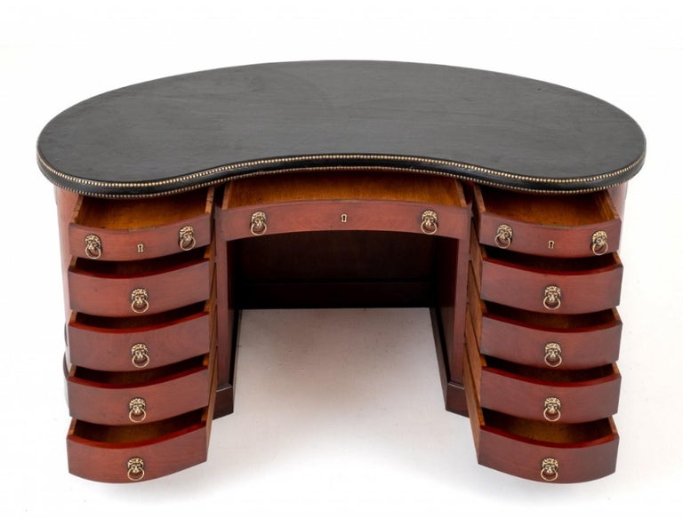 Regency Kidney Bean Desk Mahogany Shaped For Sale at 1stDibs