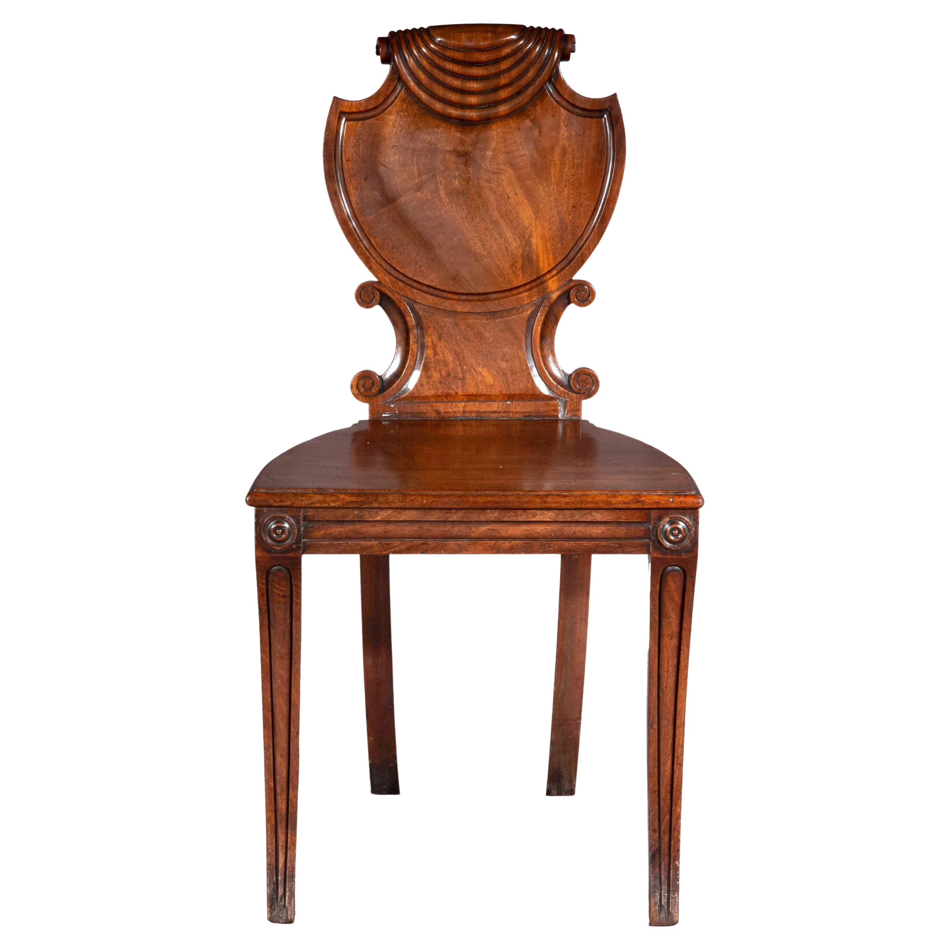 Fine Pair of Gillows Shell Back Hall Chairs by Anderton at 1stDibs